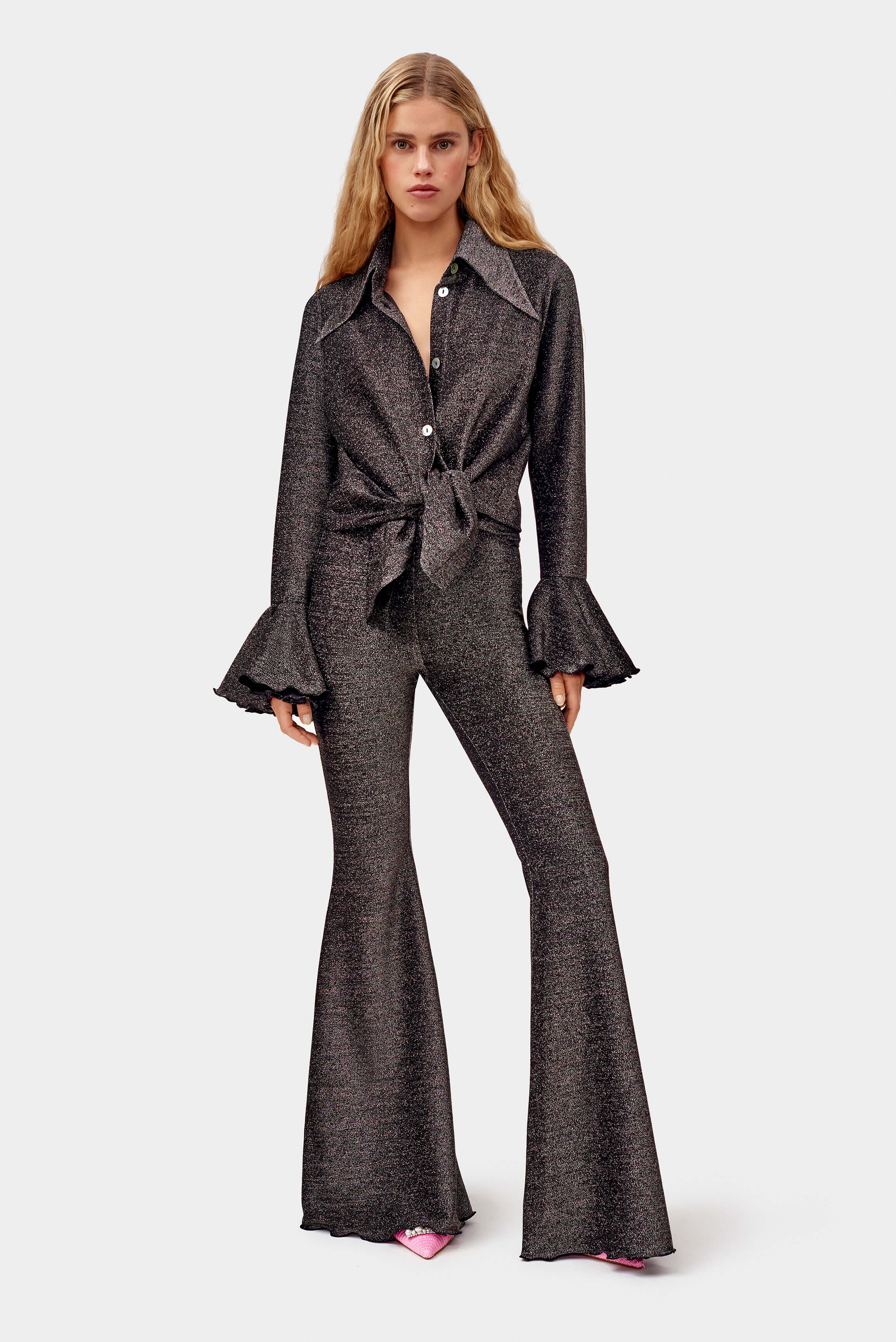 Julian Moore style lurex set | Lounge suit with pants