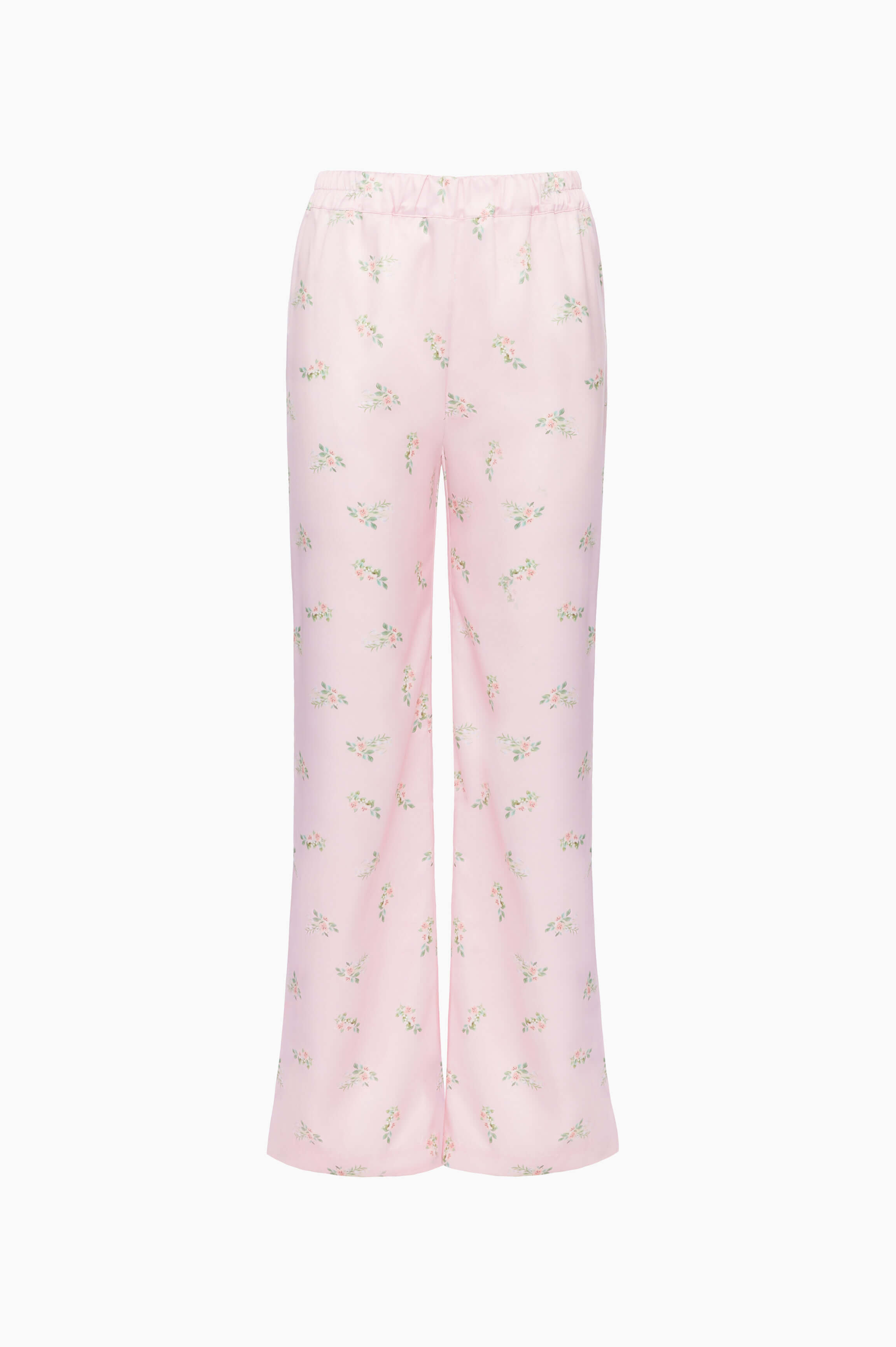 Light pink pants | Women's pants with floral print